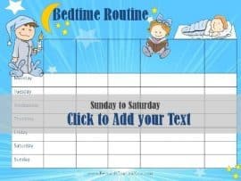 Free Printable Bedtime Routine Chart | Customize Online then Print