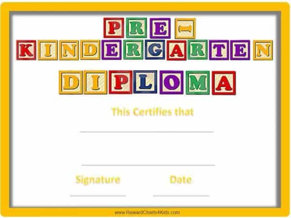 Preschool Certificates