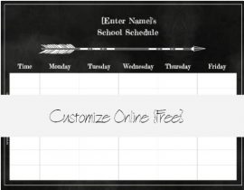 Free School Schedule Maker | Customize Online & Print at Home