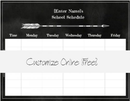 Free School Schedule Maker | Customize Online & Print at Home