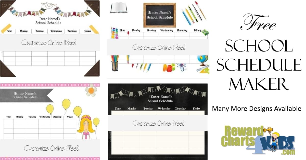 Free School Schedule Maker Customize Online Print At Home Free School Schedule Maker Customize Online Print At Home