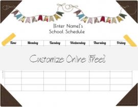 Free School Schedule Maker | Customize Online & Print at Home
