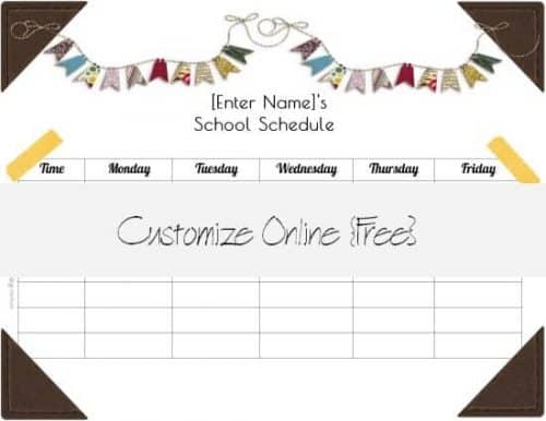 Free School Schedule Maker | Customize Online & Print at Home