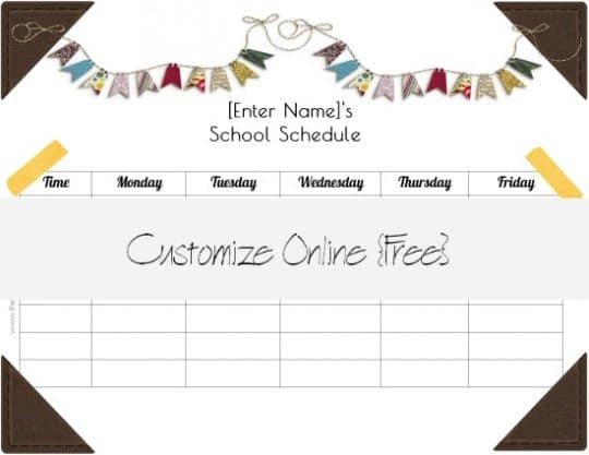 Free School Schedule Maker | Customize Online & Print at Home