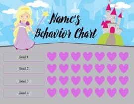 Free Princess Behavior Chart | Editable and Printable
