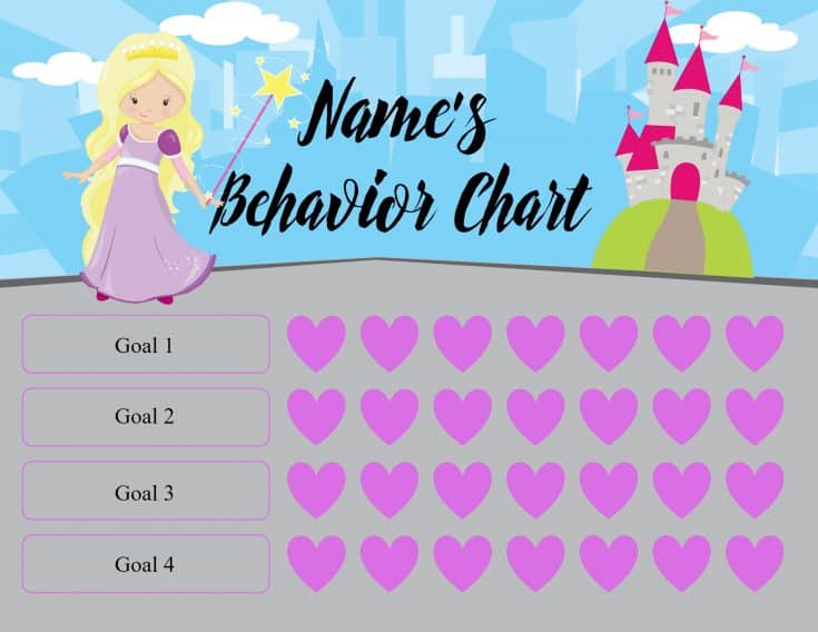 Free Princess Behavior Chart | Editable and Printable