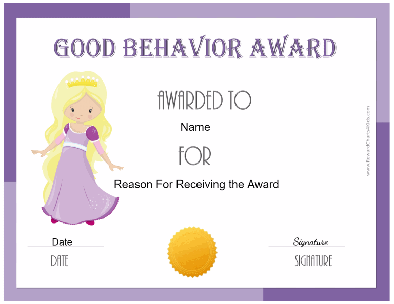 Free Certificate of Good Behavior | Customize & Print