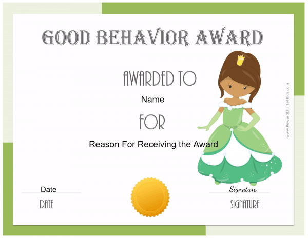Free Certificate of Good Behavior | Customize & Print