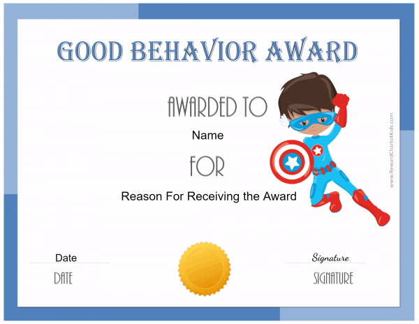 Free Certificate of Good Behavior | Customize & Print