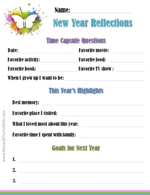 New Year's Resolutions for Kids with Free Printables