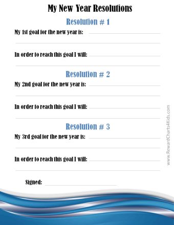 New Year's Resolutions for Kids with Free Printables