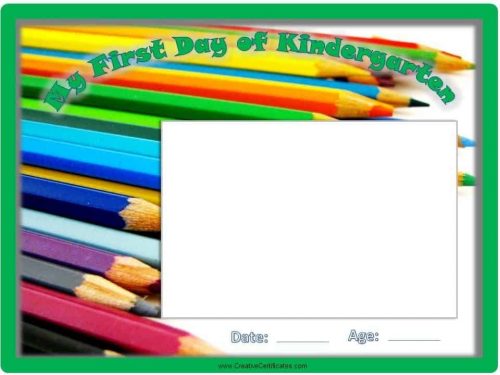 First Day of School Certificate
