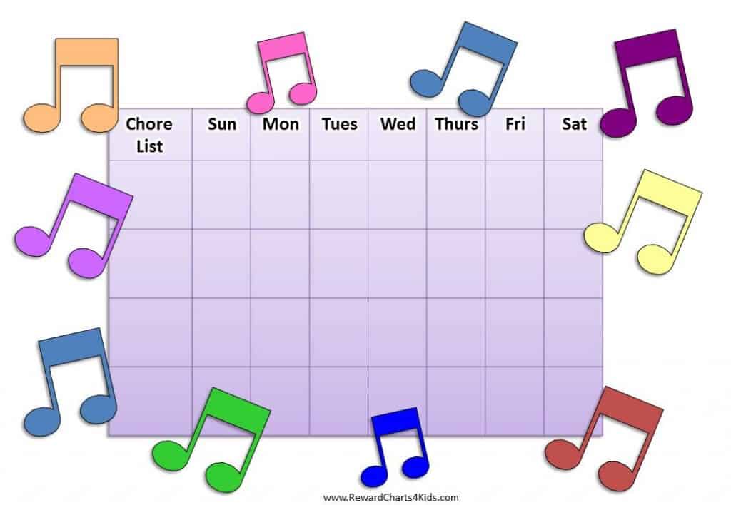 Music Chore Charts
