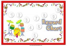 Sticker Charts with a Music Theme