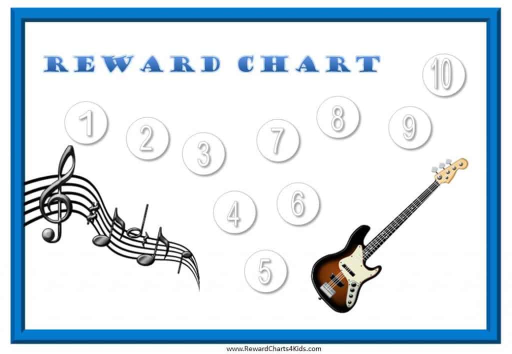 Sticker Charts with a Music Theme