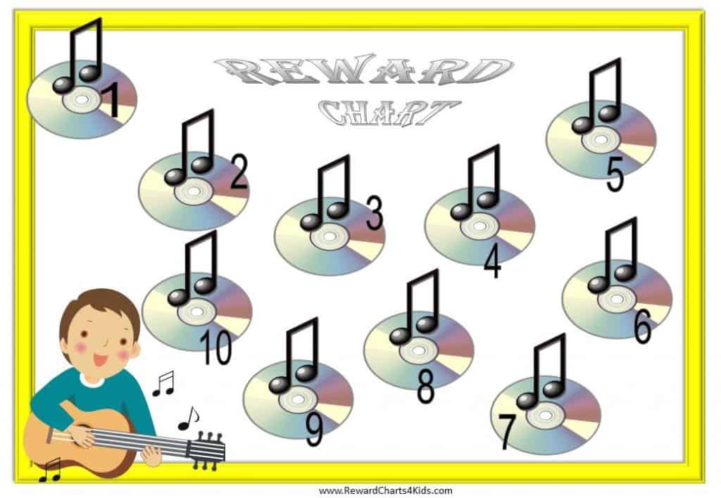Sticker Charts with a Music Theme