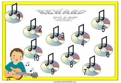 Sticker Charts with a Music Theme