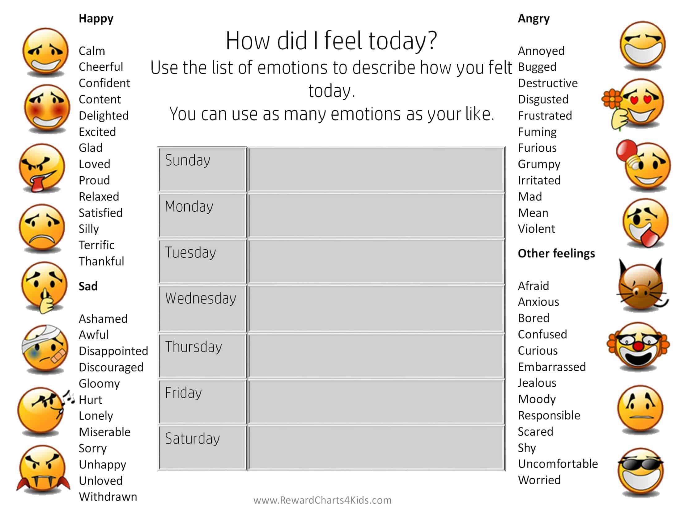 Feelings Chart