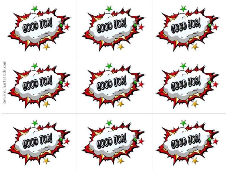 Free Good Job sticker printables | Print on paper and adhere with glue