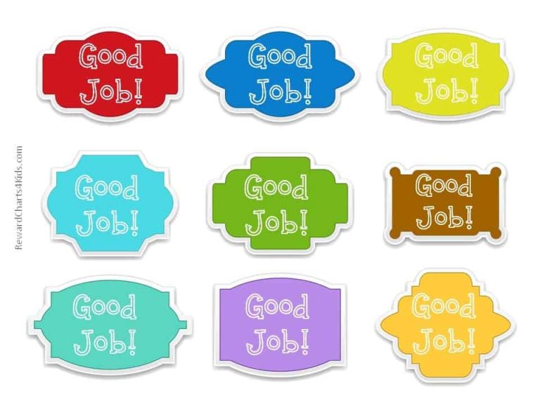 Free Good Job sticker printables | Print on paper and adhere with glue