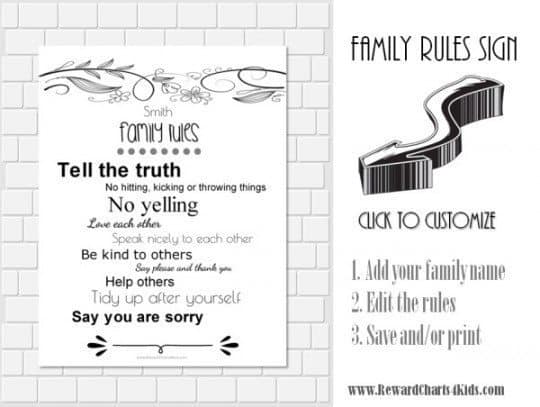 Free Family Rules Sign | Customize Online and Print at Home