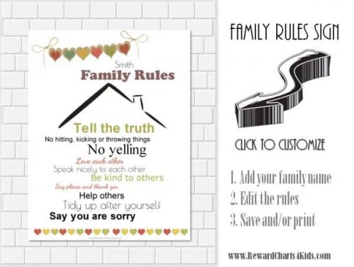 Free Family Rules Sign | Customize Online and Print at Home