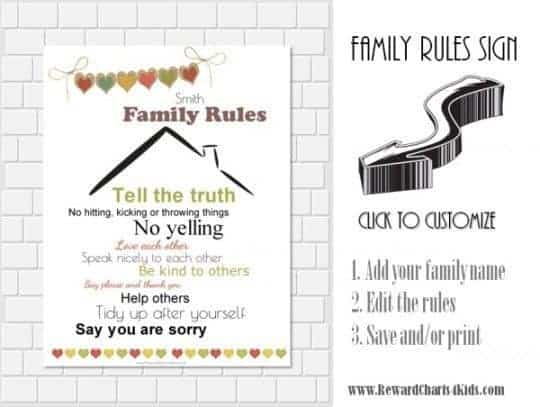 Free Family Rules Sign | Customize Online and Print at Home