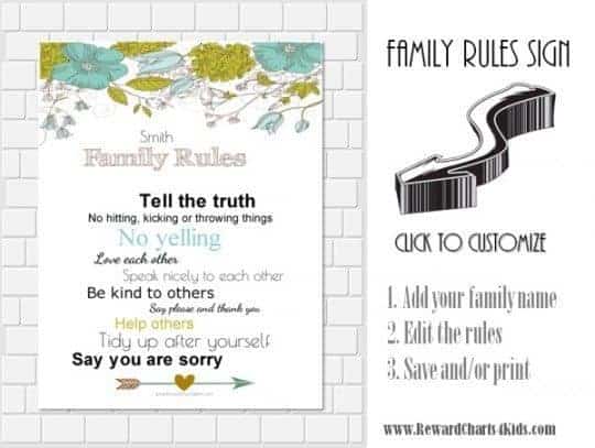 Free Family Rules Sign | Customize Online and Print at Home