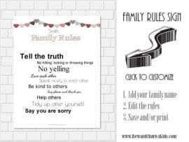 Free Family Rules Sign | Customize Online and Print at Home