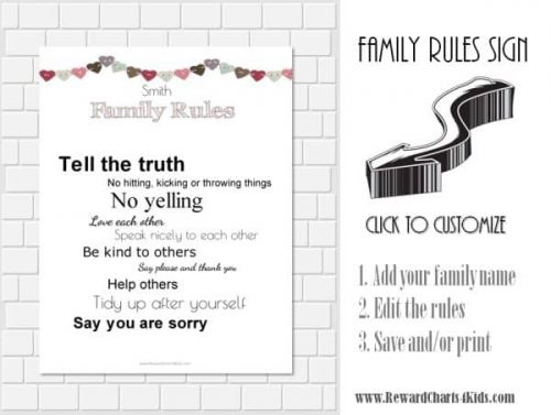 Free Family Rules Sign | Customize Online and Print at Home