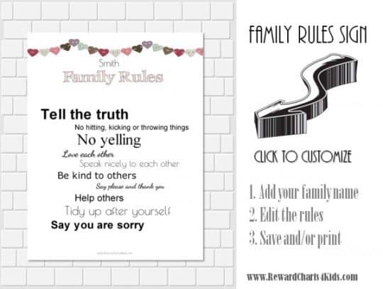 Free Family Rules Sign | Customize Online and Print at Home