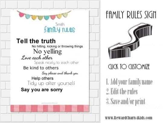 Free Family Rules Sign | Customize Online and Print at Home