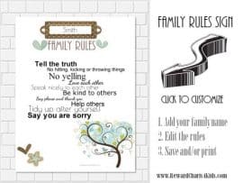 Free Family Rules Sign | Customize Online and Print at Home
