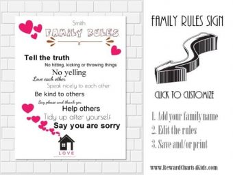 Free Family Rules Sign | Customize Online and Print at Home