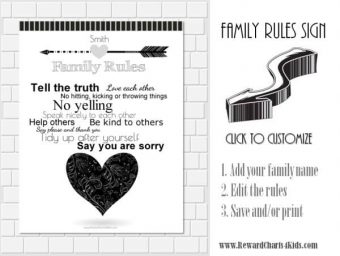 Free Family Rules Sign | Customize Online and Print at Home