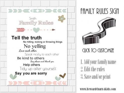 Free Family Rules Sign | Customize Online and Print at Home