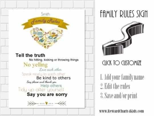 Free Family Rules Sign | Customize Online and Print at Home