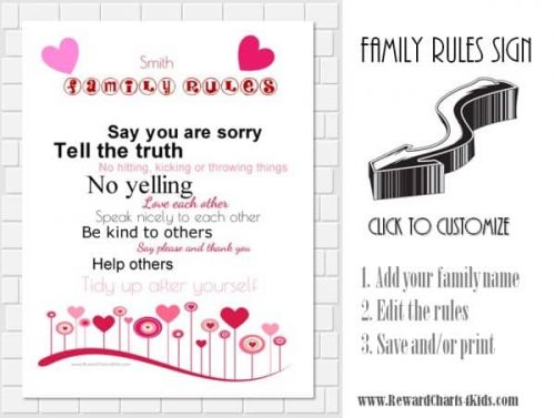 Free Family Rules Sign | Customize Online and Print at Home