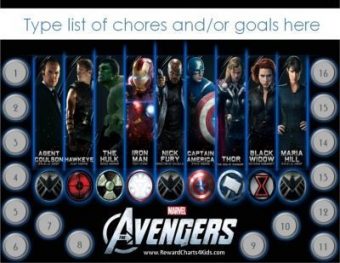 Marvel Avengers Charts | Customizable & Printable | Free!