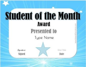 Free Student of the Month Certificate | Customize Online
