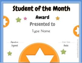 Free Student of the Month Certificate | Customize Online