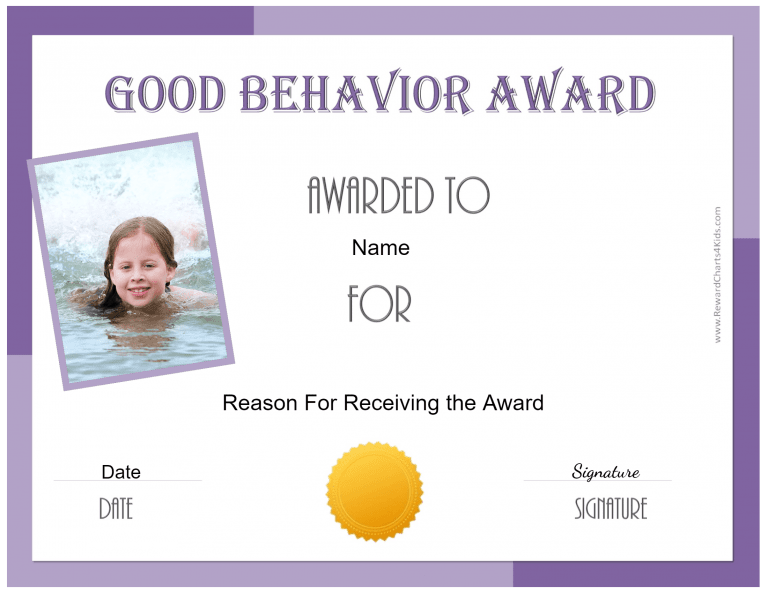 Free Certificate of Good Behavior | Customize & Print