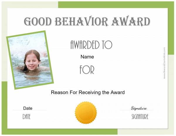 Free Certificate of Good Behavior | Customize & Print