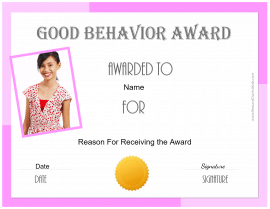 Free Certificate of Good Behavior | Customize & Print