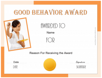 Free Certificate of Good Behavior | Customize & Print