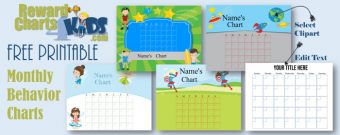FREE Editable Monthly Behavior Chart | Many Designs are Available