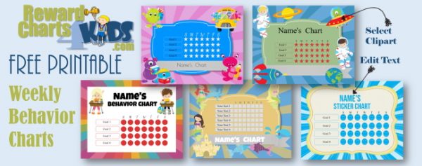 FREE Editable Weekly Behavior Chart | Many Designs are Available