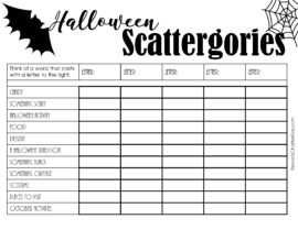 FREE Printable Scattergories Lists | Instant Download