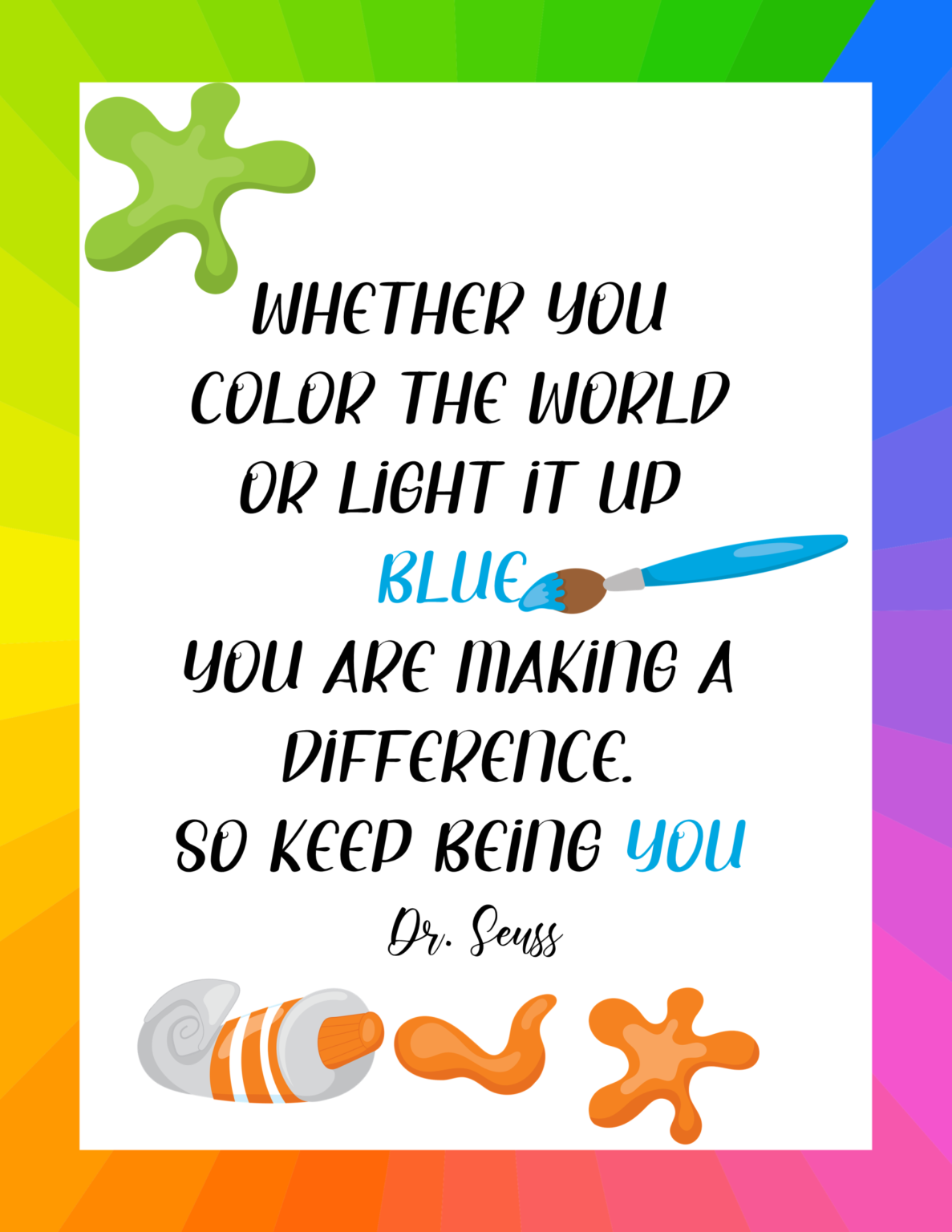FREE Printable Posters With Dr Seuss Quotes for Kids