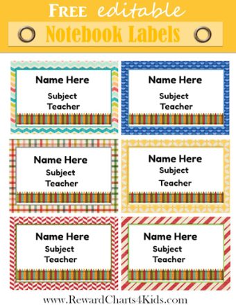 FREE personalized name labels for school | Print at home